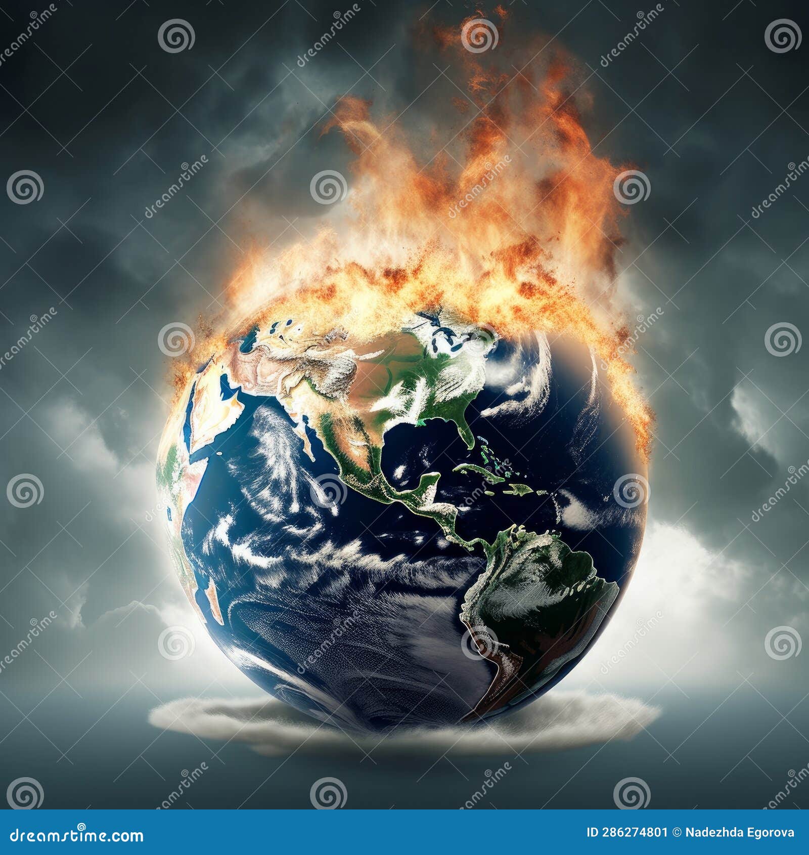 Planet Earth Globe Illustration. Global Warming, Ecology, Problem and ...