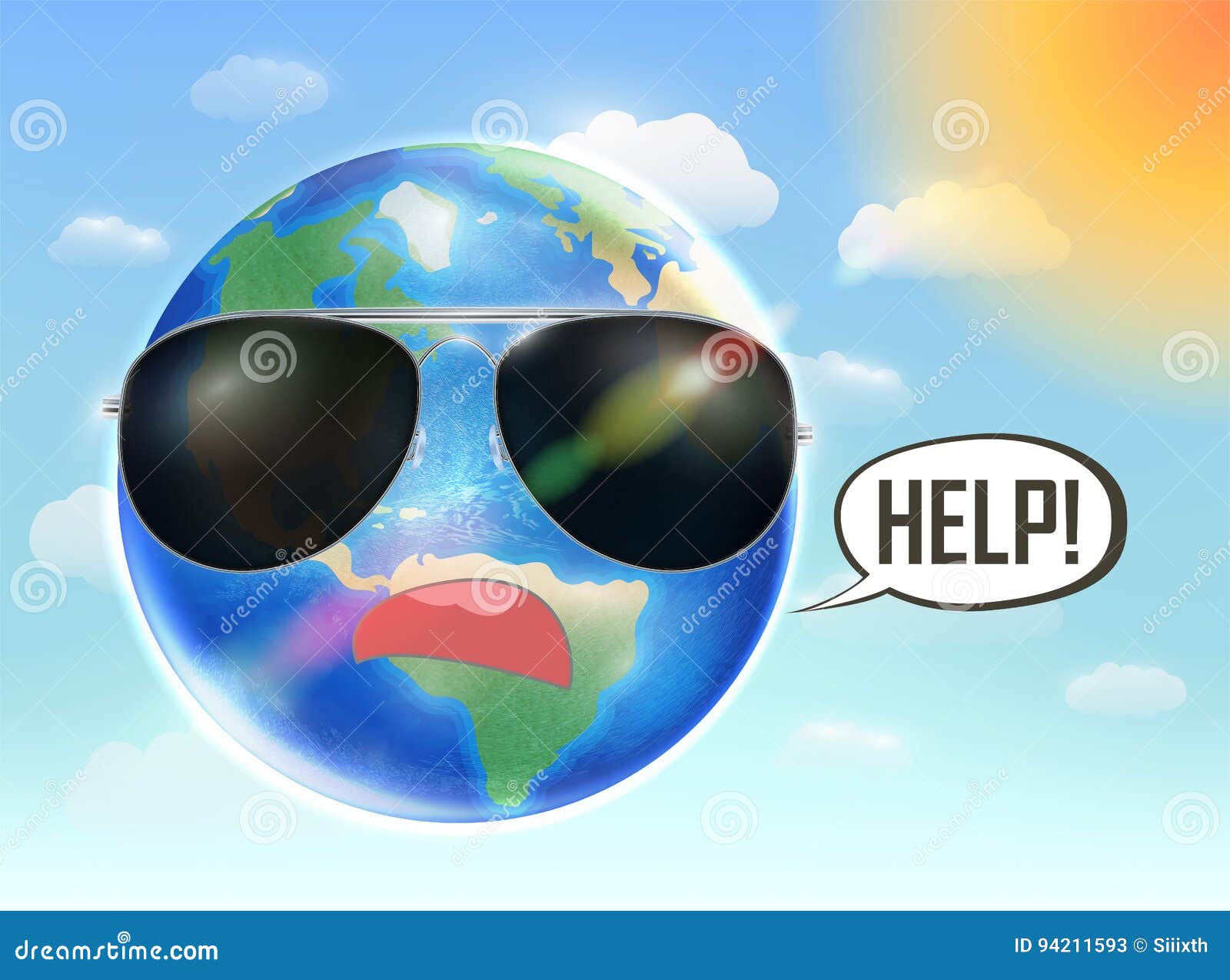 Planet Earth Globe Need Help from Global Warming Stock Vector ...