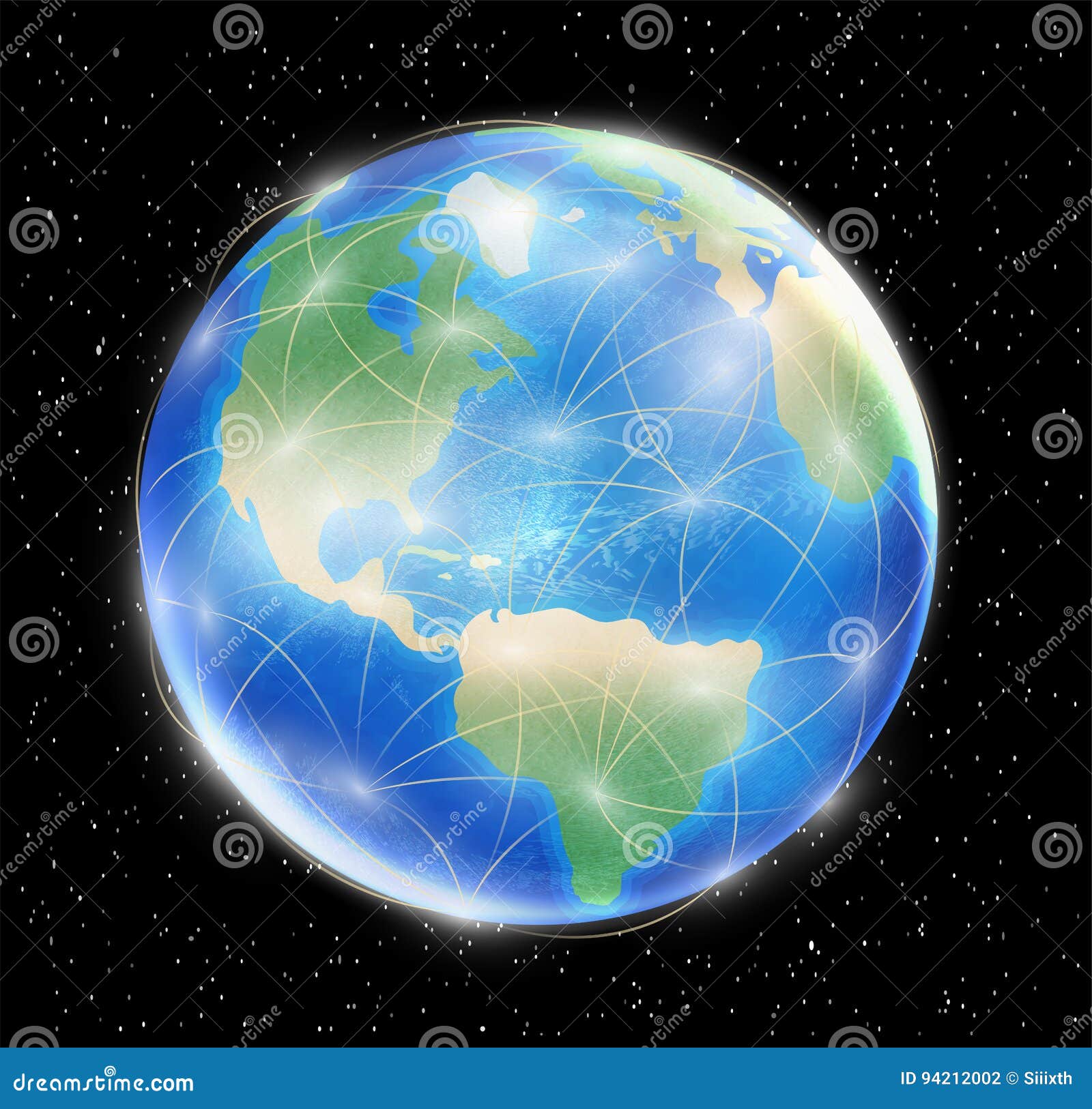 Planet Earth Globe with Network Line Connected Stock Vector ...
