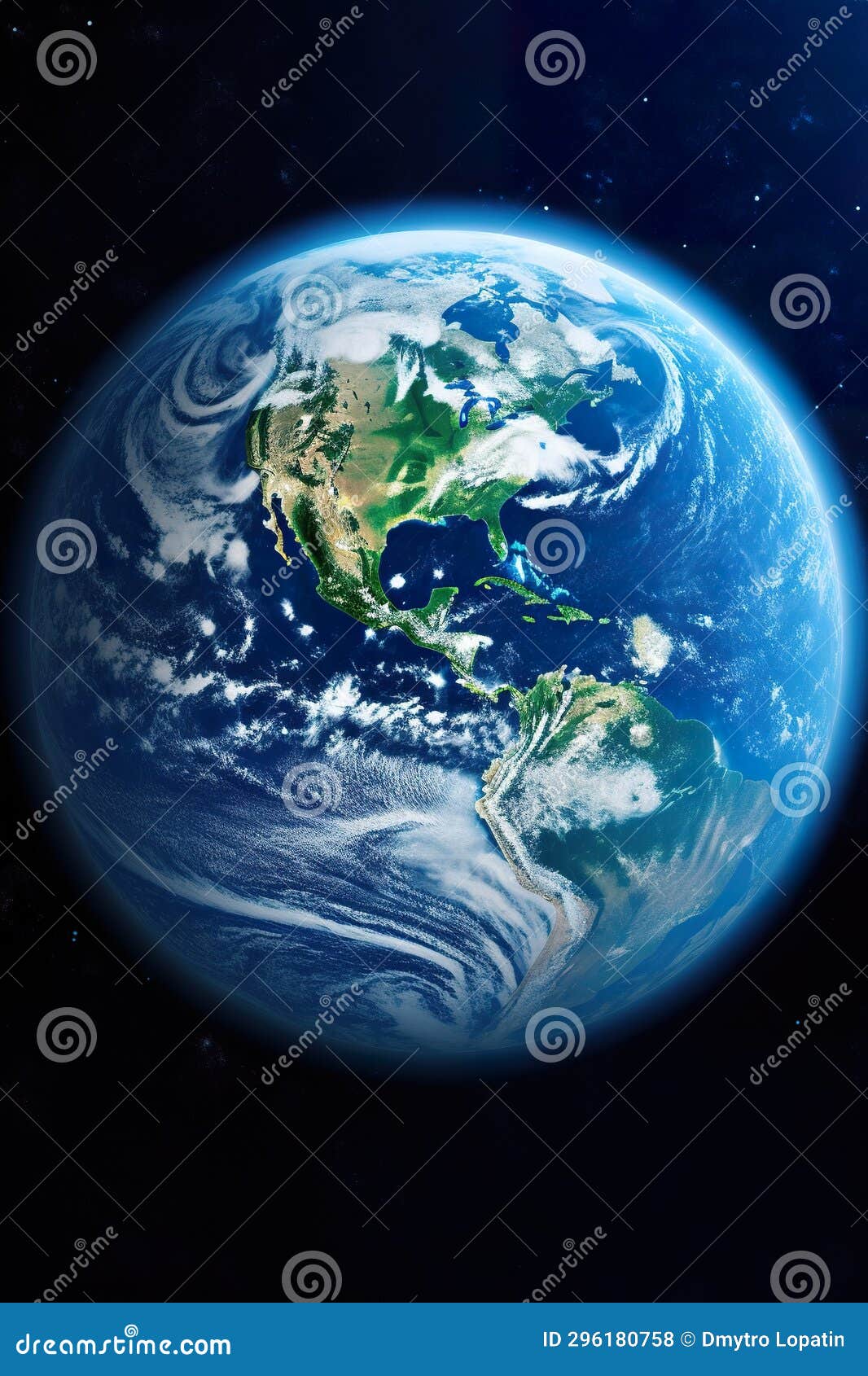 Planet Earth Globe, View from Open Space Stock Photo - Image of ...