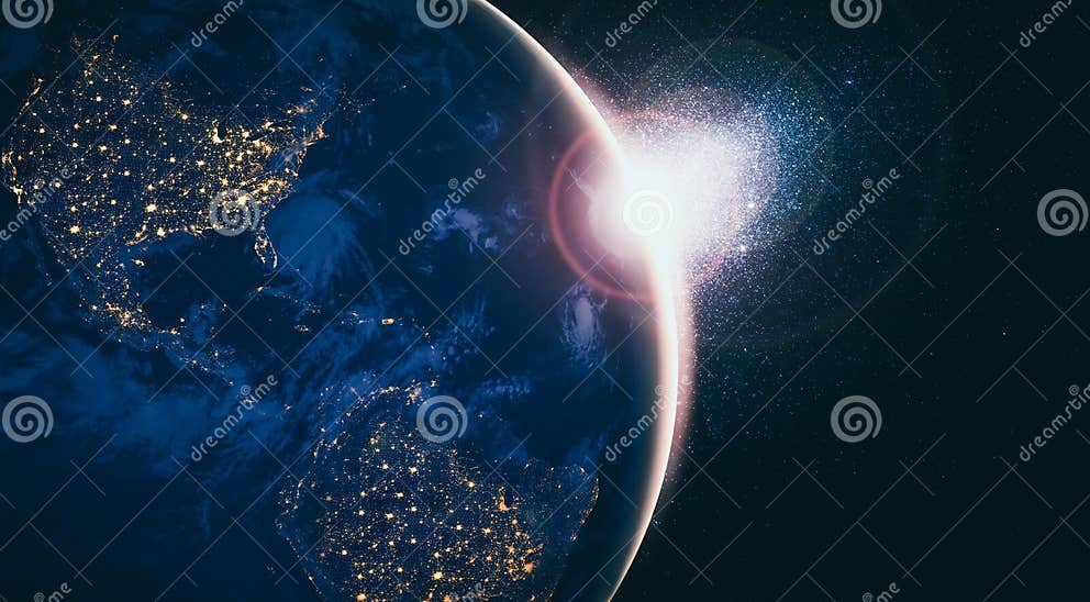 Planet Earth Globe View from Space Showing Realistic Earth Surface and ...