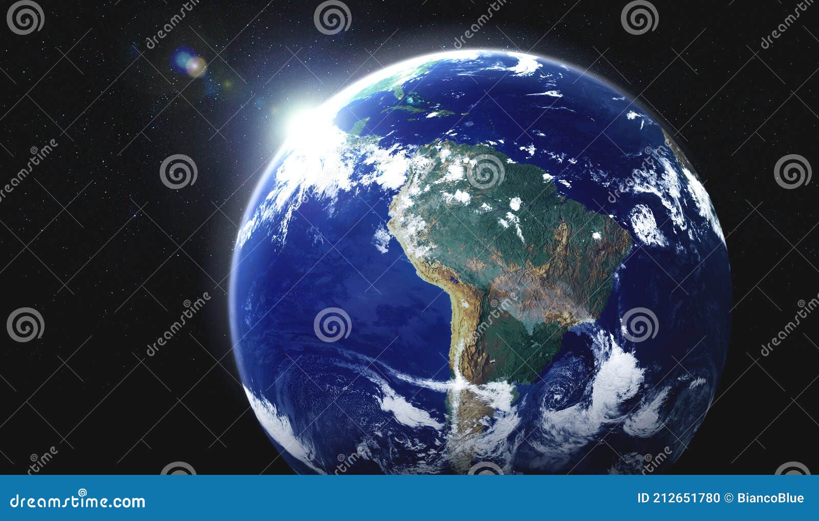 Planet Earth Globe View from Space Showing Realistic Earth Surface and ...