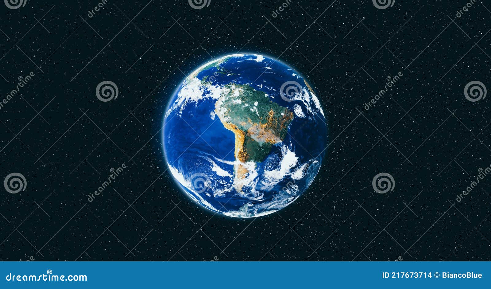 Planet Earth Globe View from Space Showing Realistic Earth Surface and ...