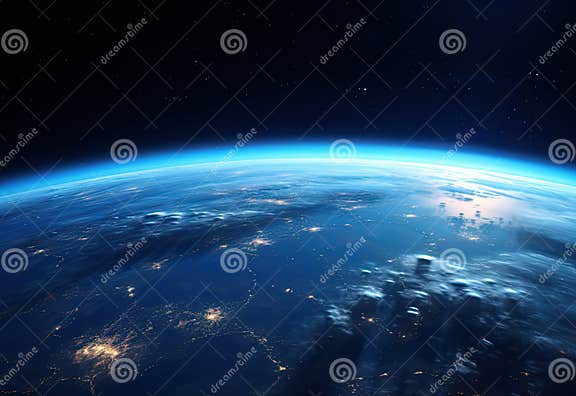 Planet Earth Globe View from Space Showing Realistic Earth Surface and ...