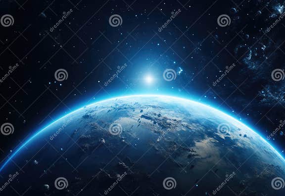 Planet Earth Globe View from Space Showing Realistic Earth Surface and ...