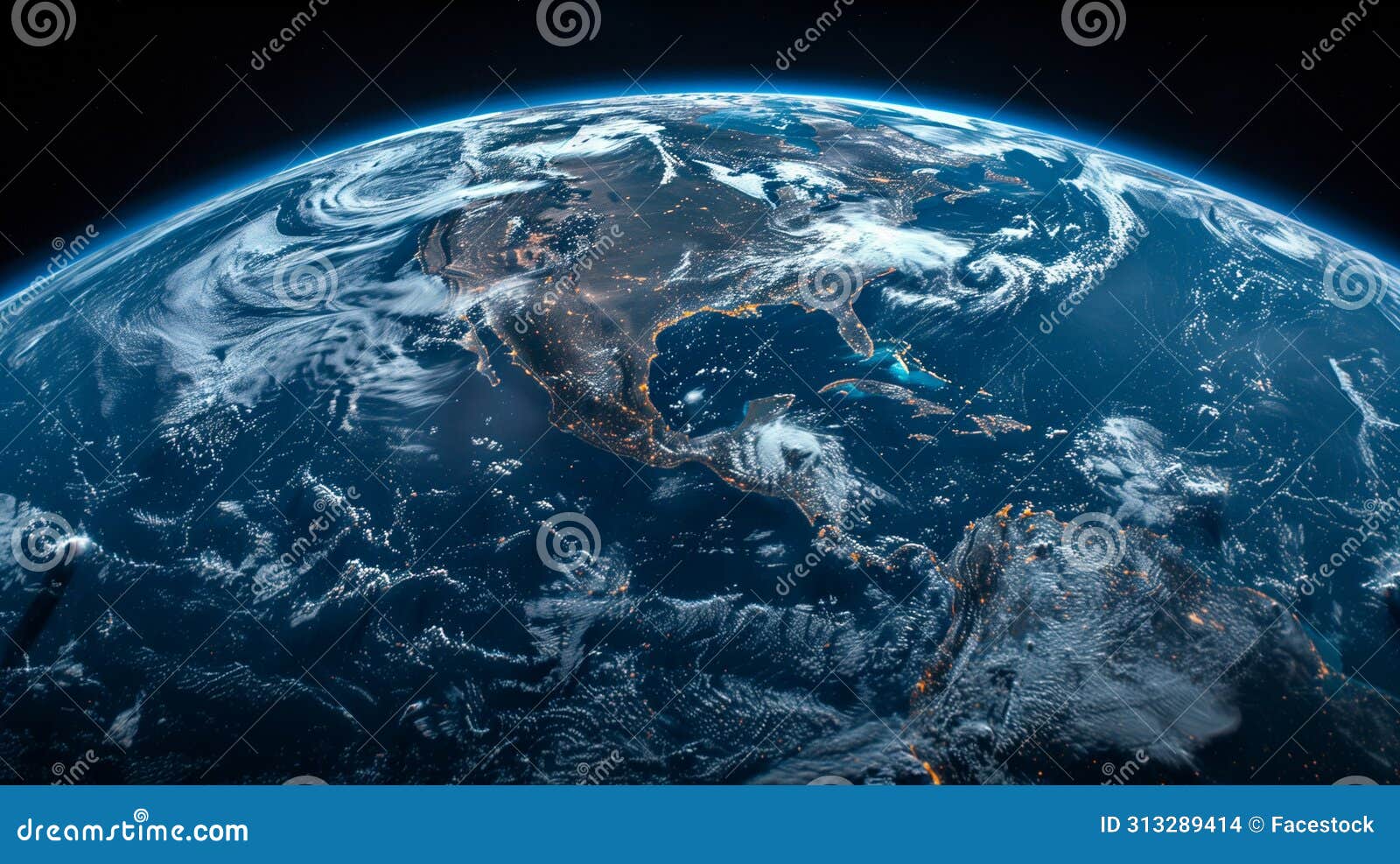 Planet Earth Globe View from Space Showing Realistic Earth Surface and ...