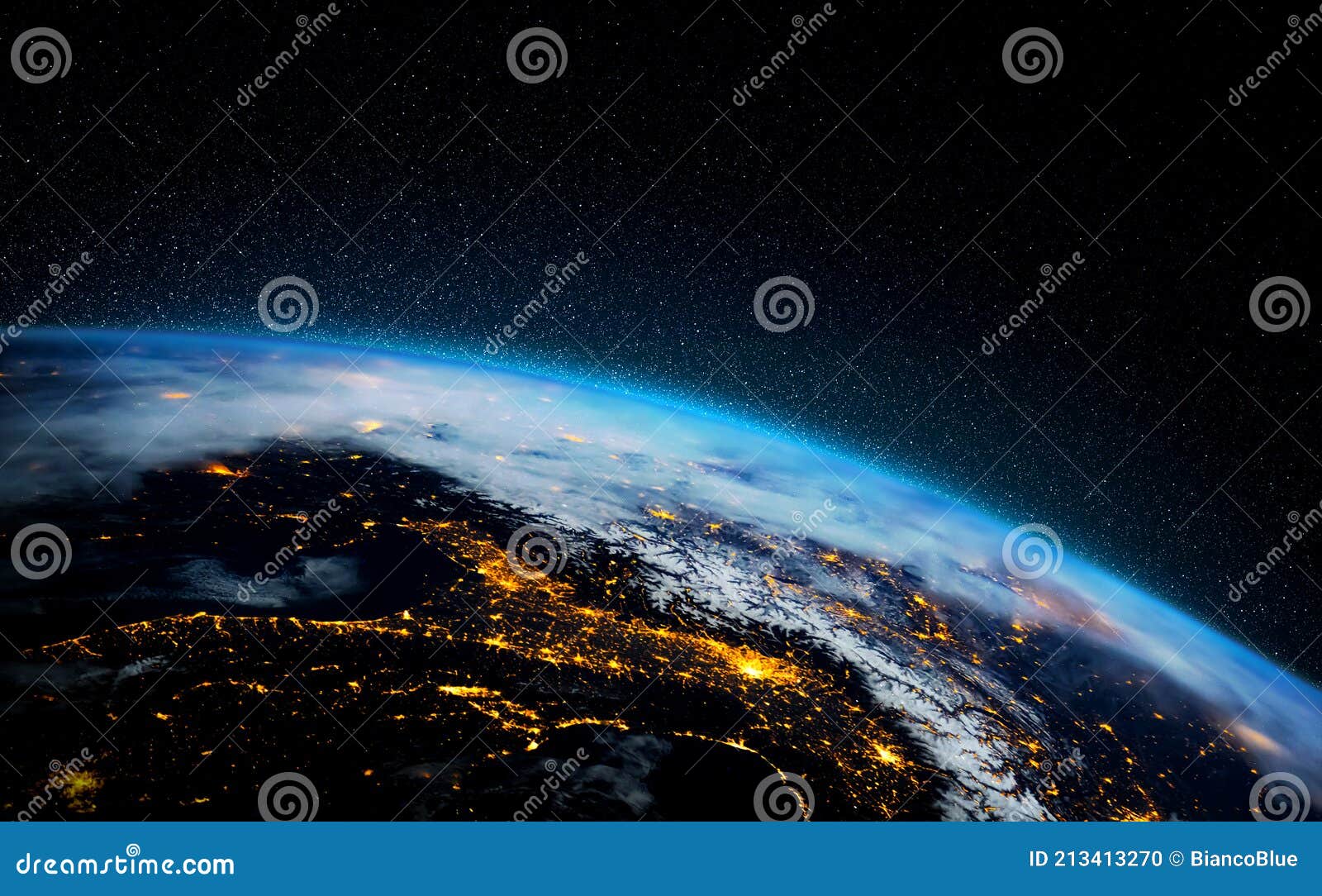 Planet Earth Globe View From Space Showing Realistic Earth Surface And ...