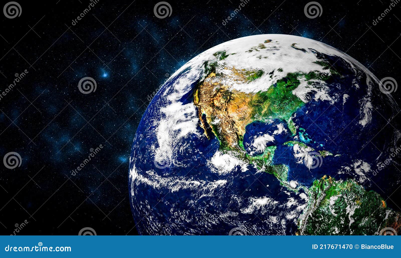 Planet Earth Globe View from Space Showing Realistic Earth Surface and ...
