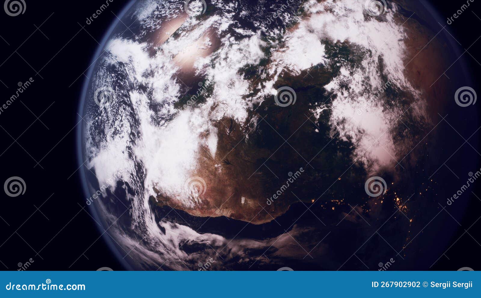 Planet Earth Globe View from Space Showing Realistic Earth Surface and ...