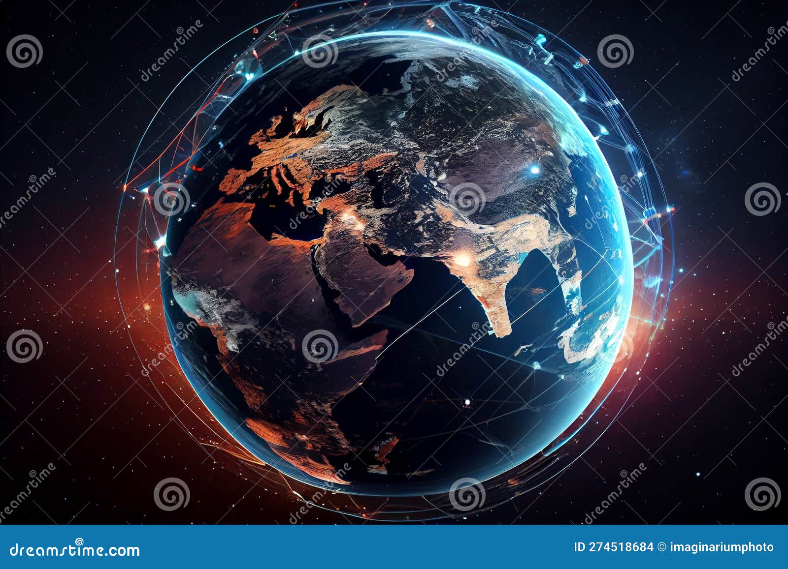 Planet Earth Globe View from Space Showing Realistic Earth Surface and ...