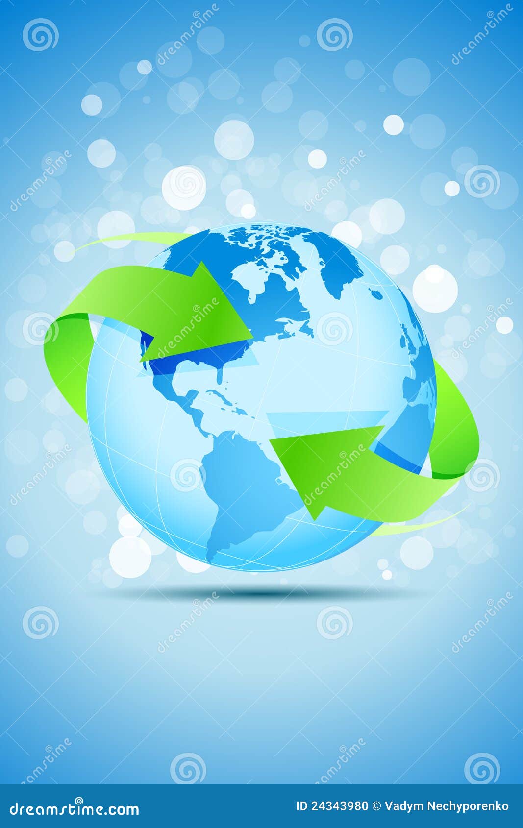 Planet Earth with Green Arrows Stock Vector - Illustration of vector ...
