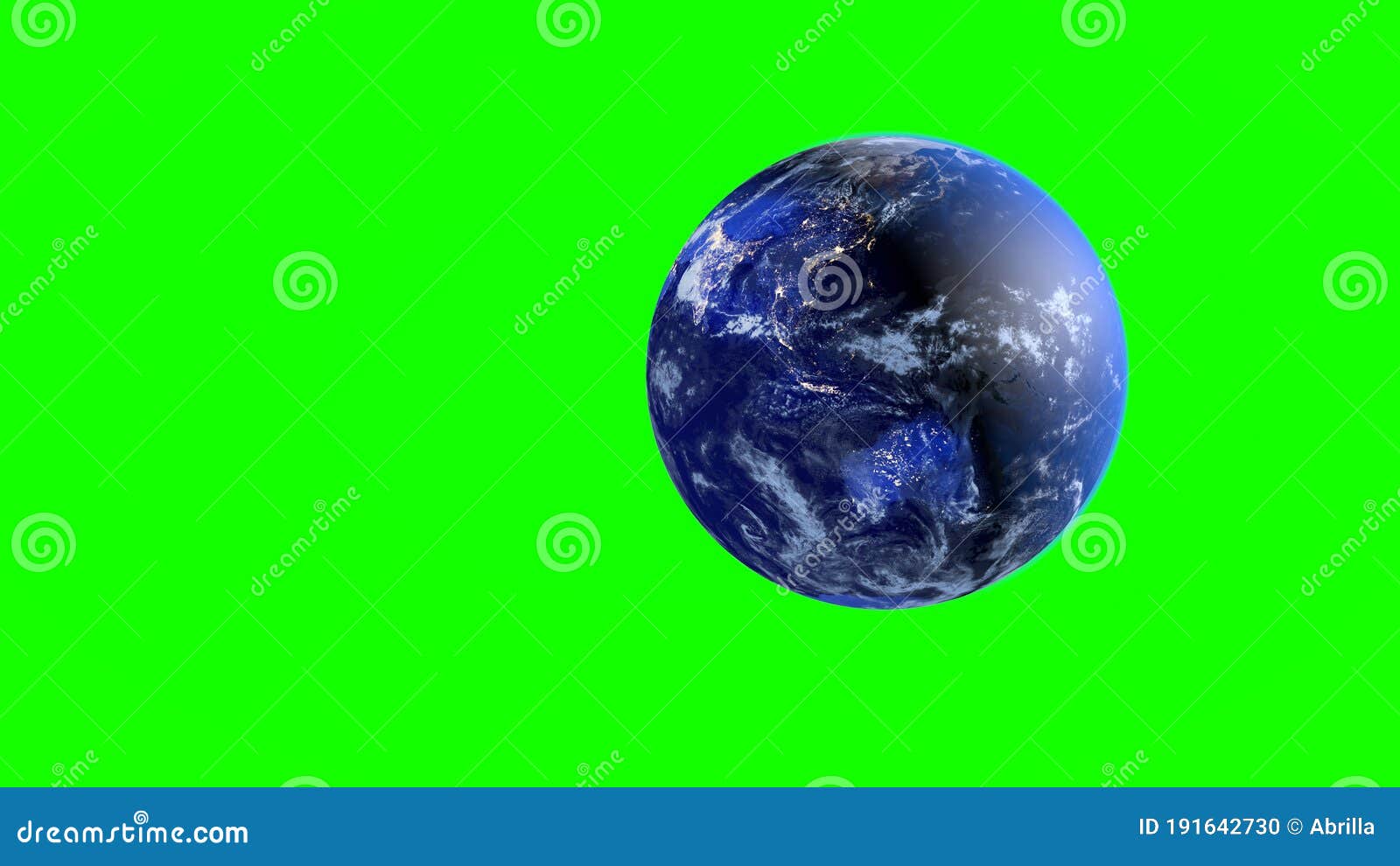 Planet Earth on a Green Screen. 3D Rendering Stock Illustration ...
