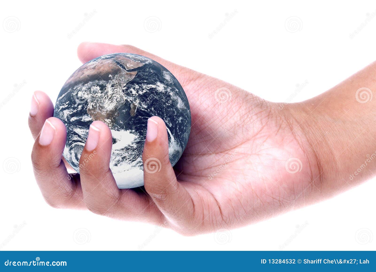 Planet Earth on Hand Isolated Stock Photo - Image of globes, finger ...