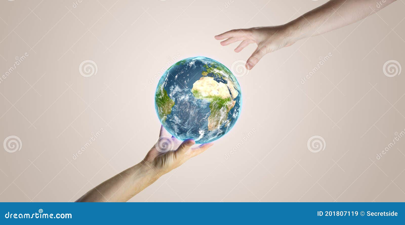 Planet Earth with Hands Around Stock Image - Image of time, transmit ...