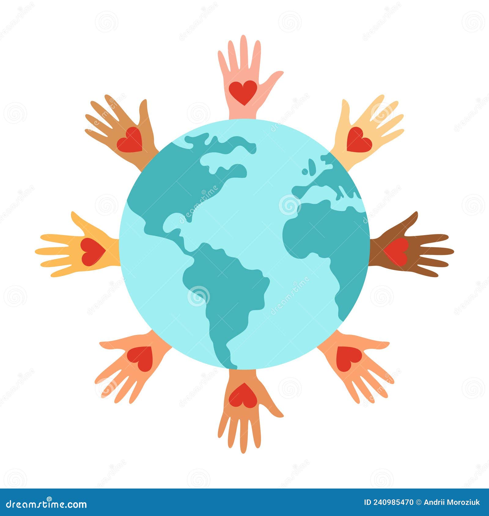 Planet Earth, Hands And Heart - A Symbol Of Peace And Unity Of ...