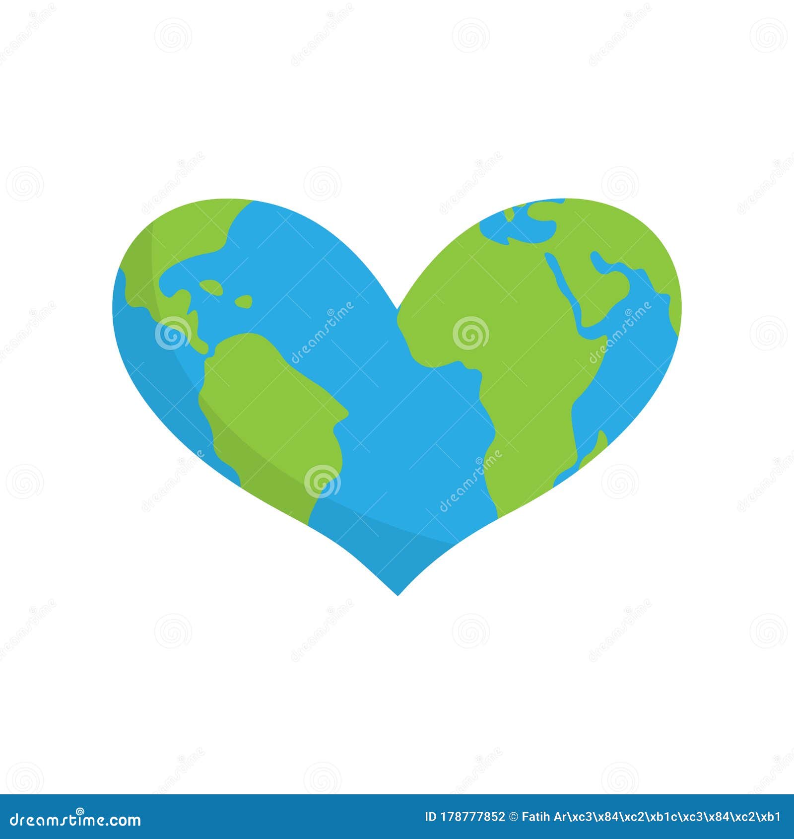The Planet Earth in a Heart. Isolated Vector Illustration Stock Vector ...