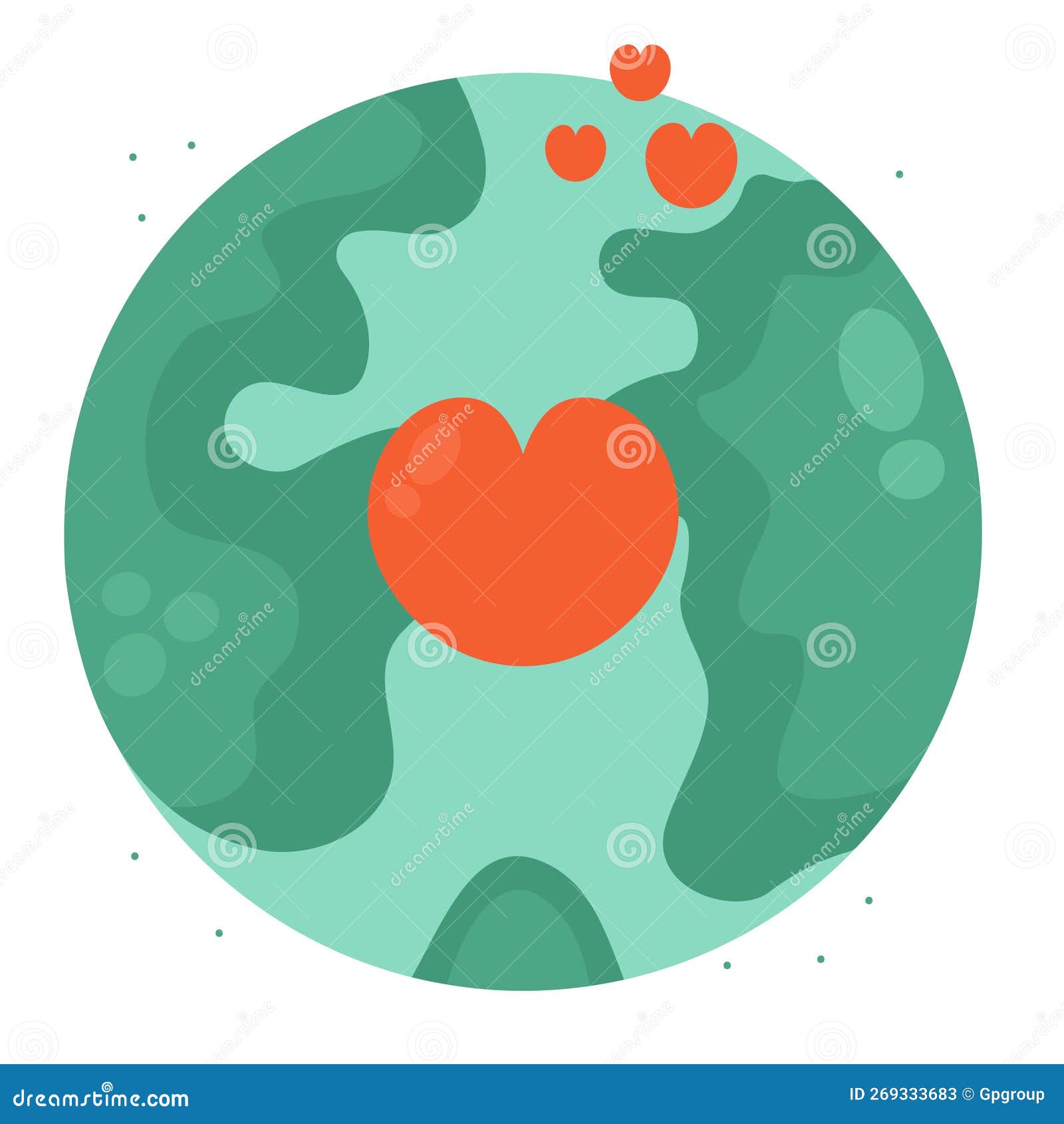 Planet earth with a heart stock vector. Illustration of heart - 269333683