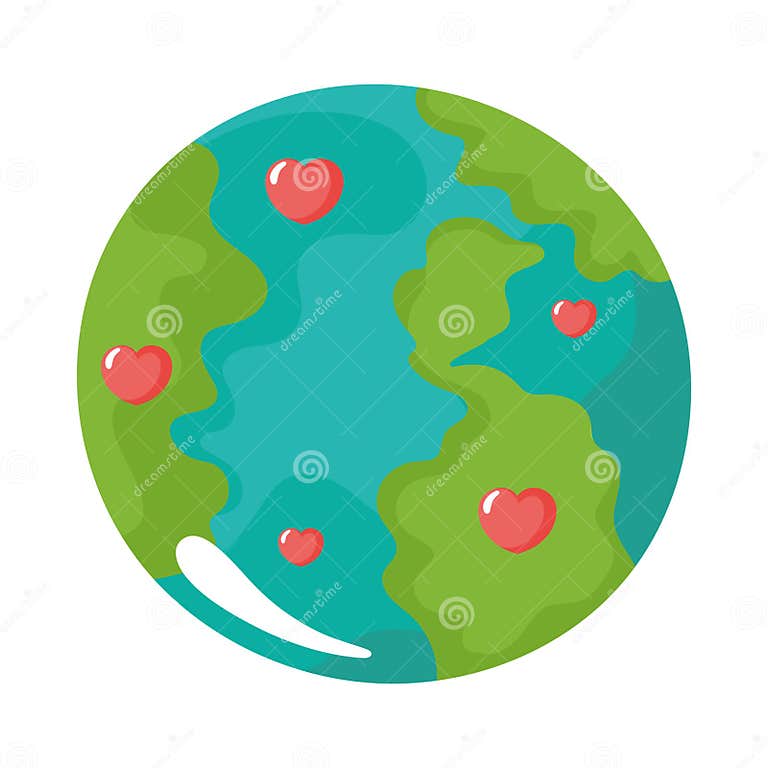 Planet earth with hearts stock vector. Illustration of design - 284036519