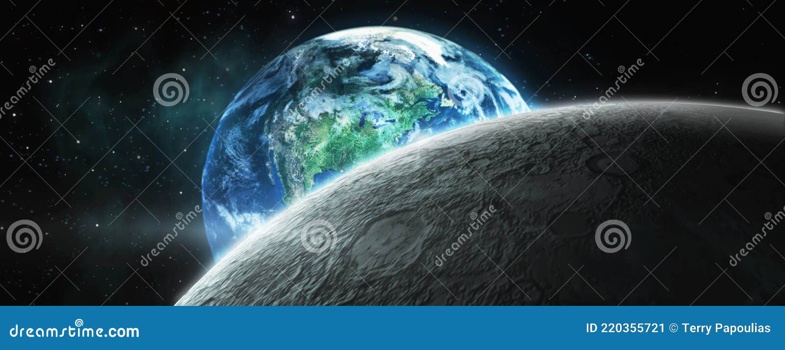 Planet Earth Hiding Behind the Moon Stock Illustration - Illustration ...