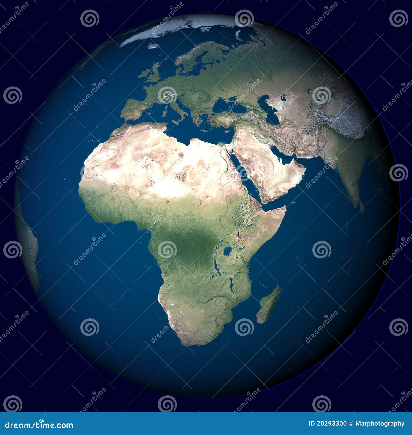 Planet Earth with Highlight in Africa Stock Illustration - Illustration ...