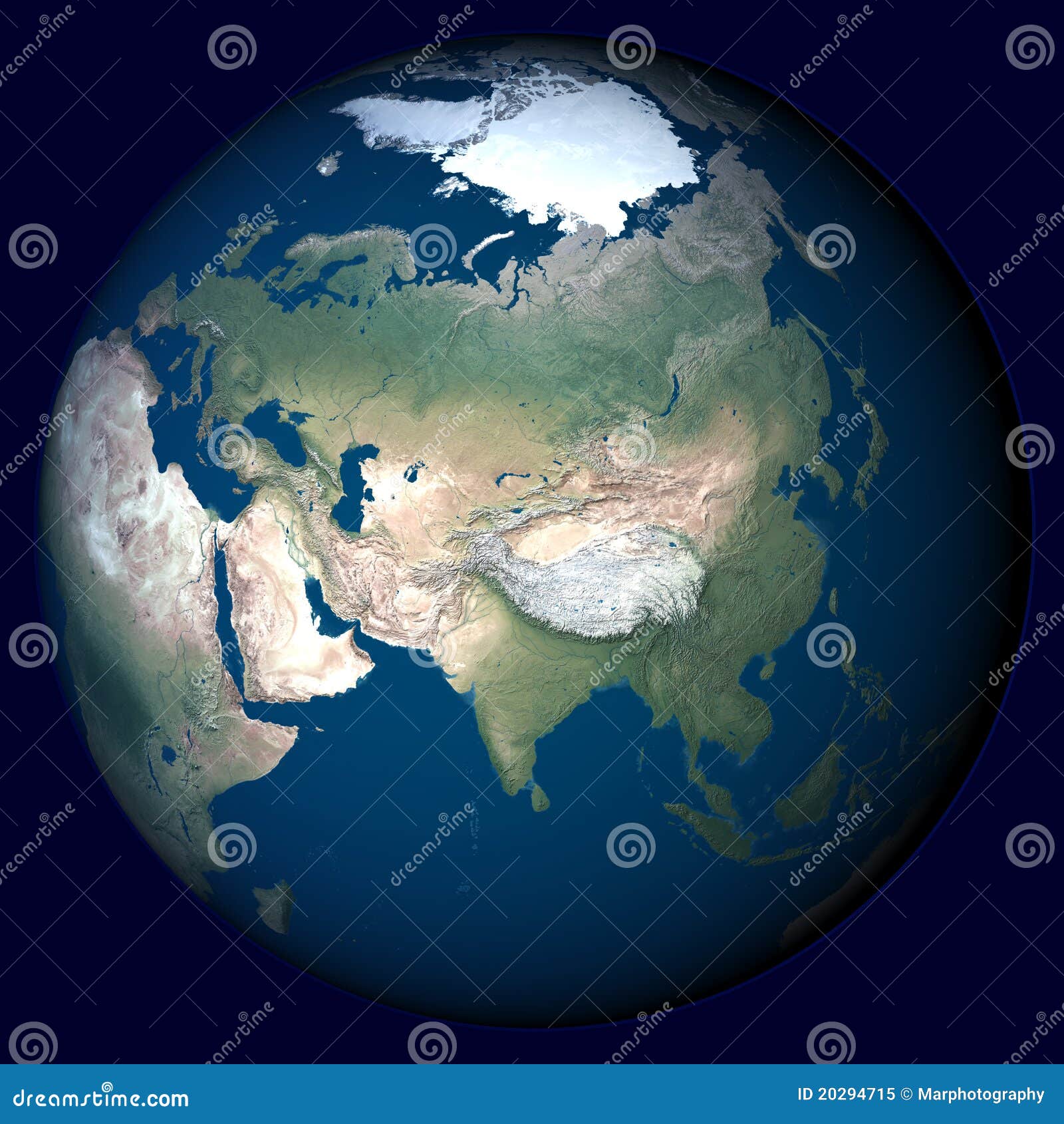 Planet Earth with Highlight in Asia Stock Illustration - Illustration ...