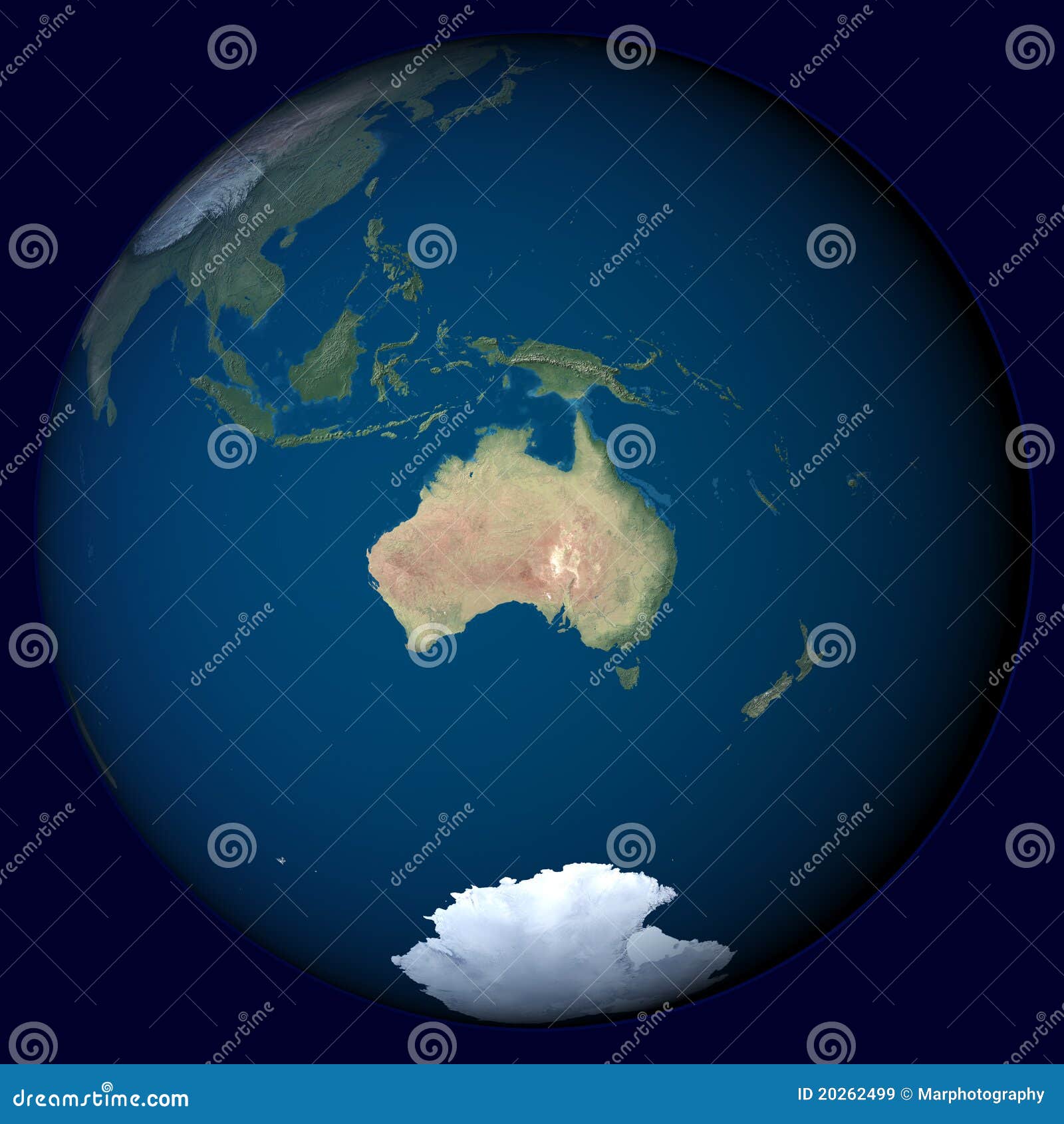 Planet Earth with Highlight in Australia Stock Illustration ...