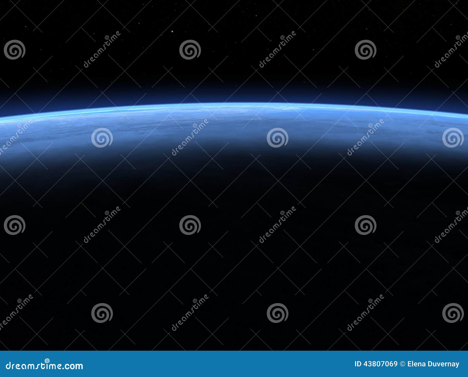 Planet Earth Horizon in Space - 3D Render Stock Illustration ...