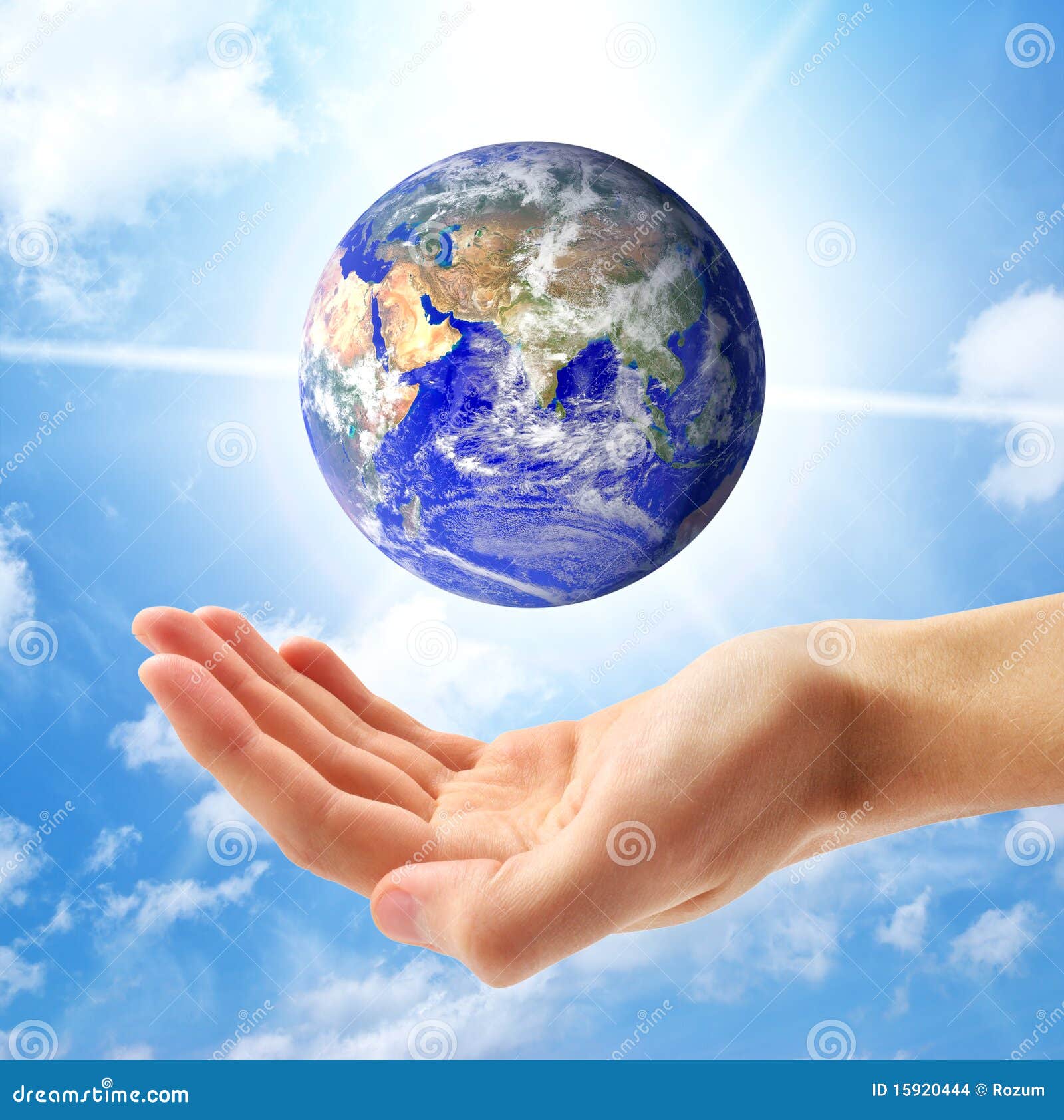 Planet Earth and Human Hand Stock Photo - Image of conceptual ...