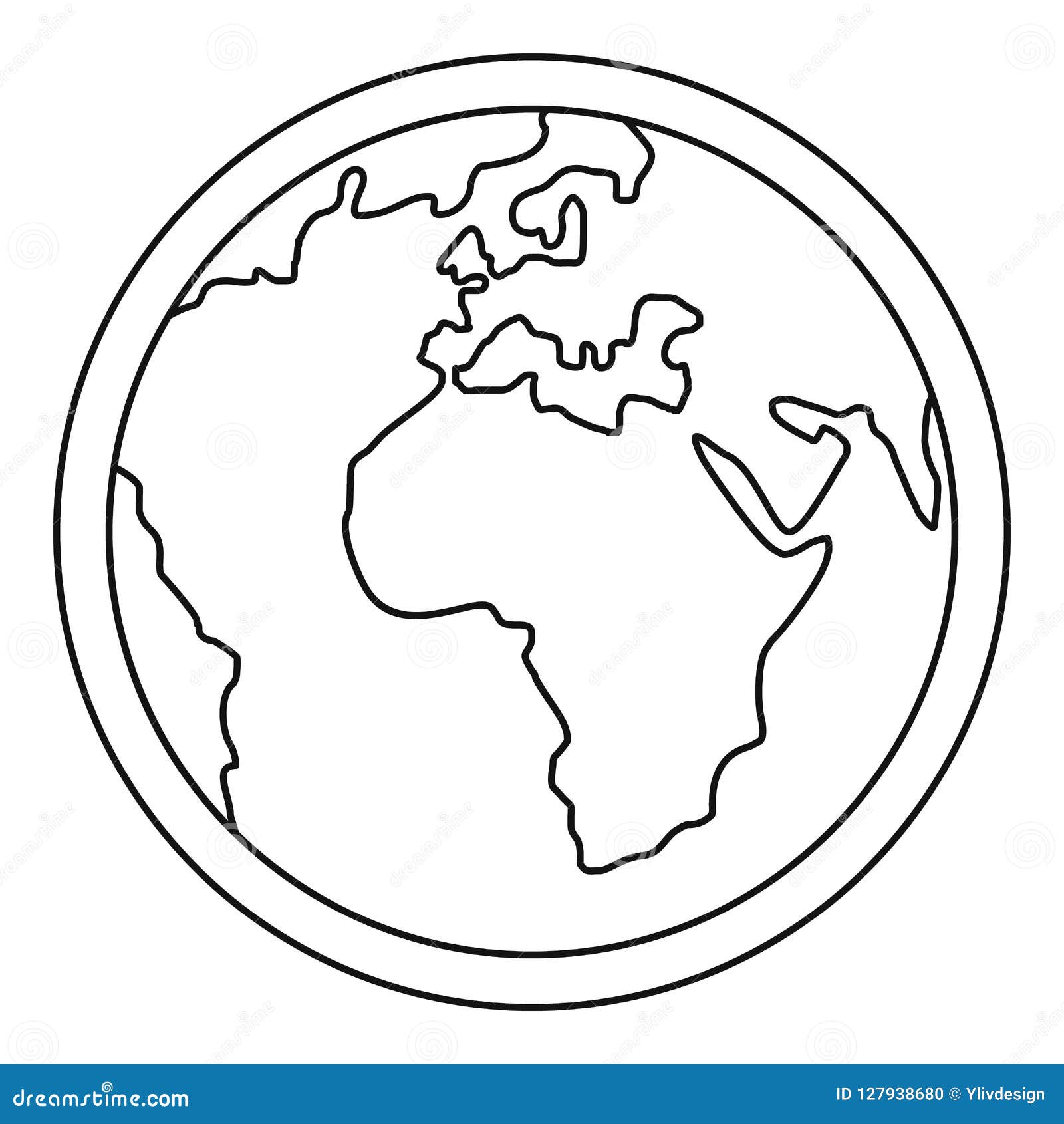 Planet Earth Icon, Outline Style Stock Illustration - Illustration of ...