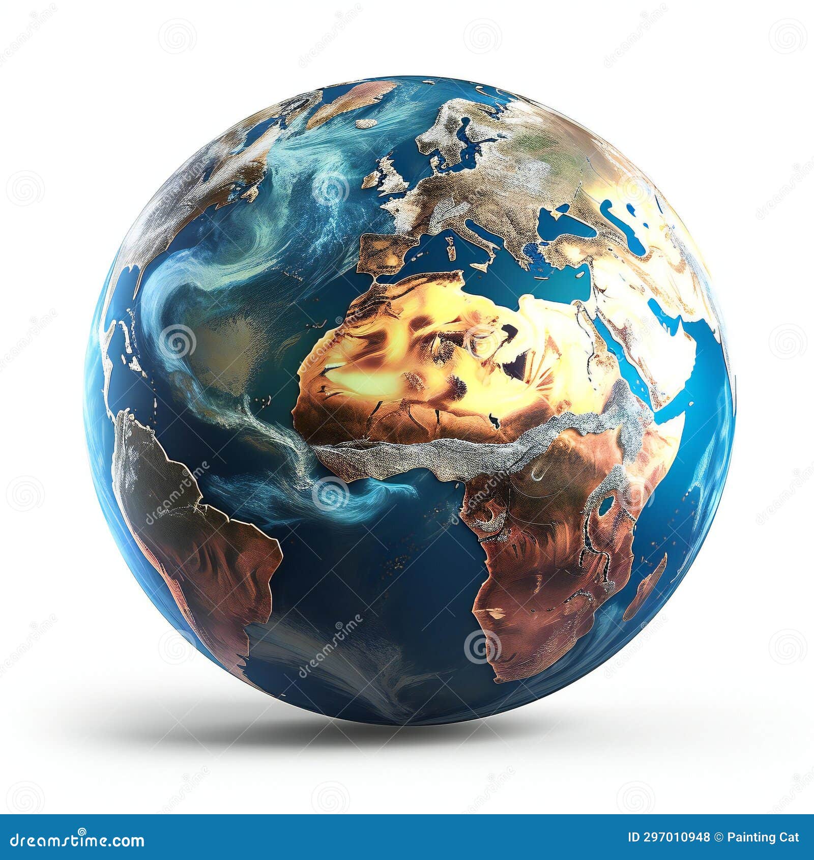 Planet Earth, Illustration with Detailed Planet Surface Stock ...
