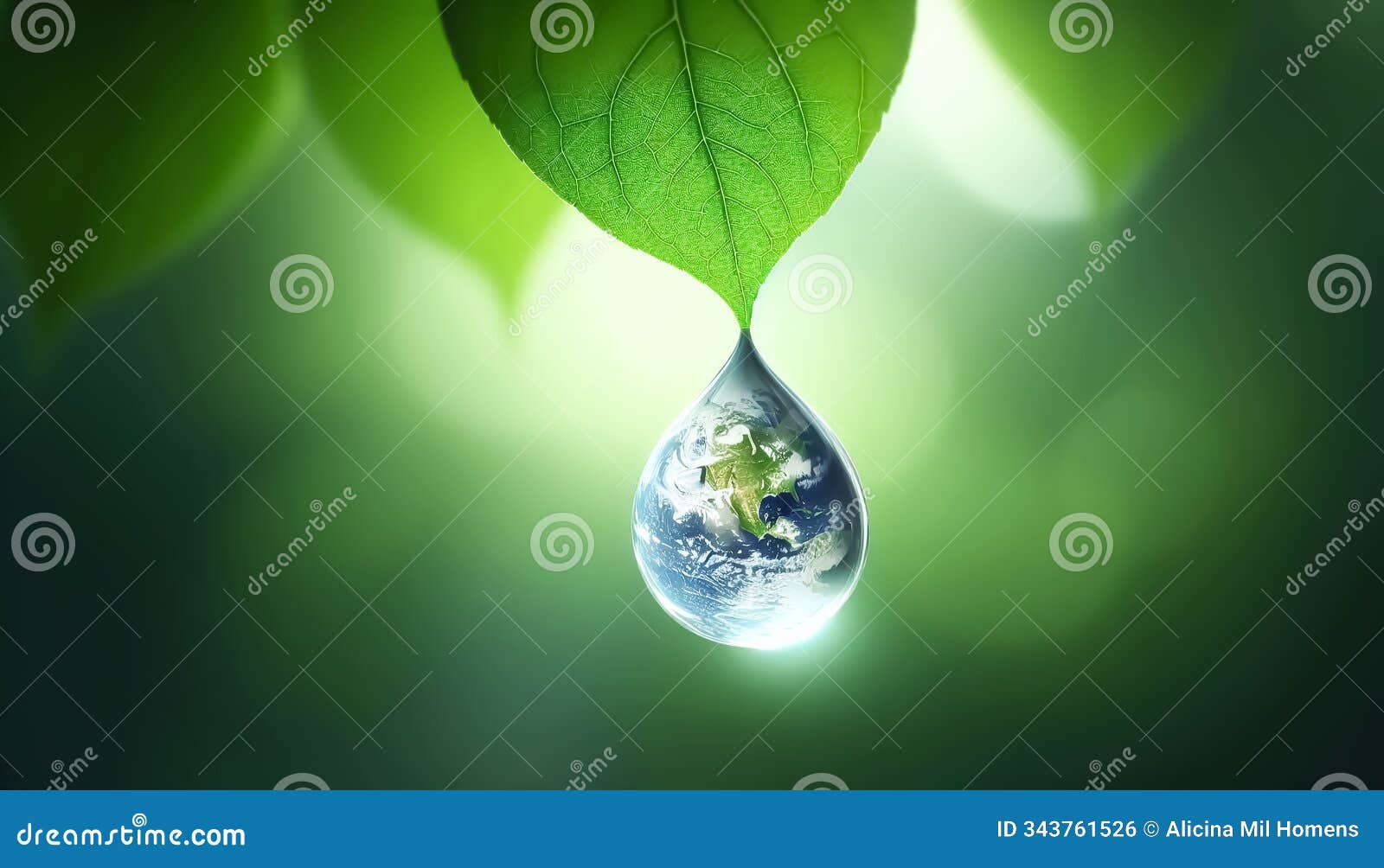 Planet Earth Inside Drop of Water. Environment, Ecology and ...