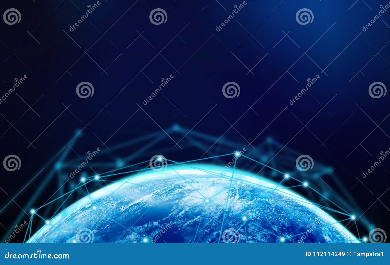 Planet Earth with Internet Connection Lines for Technology Concept ...