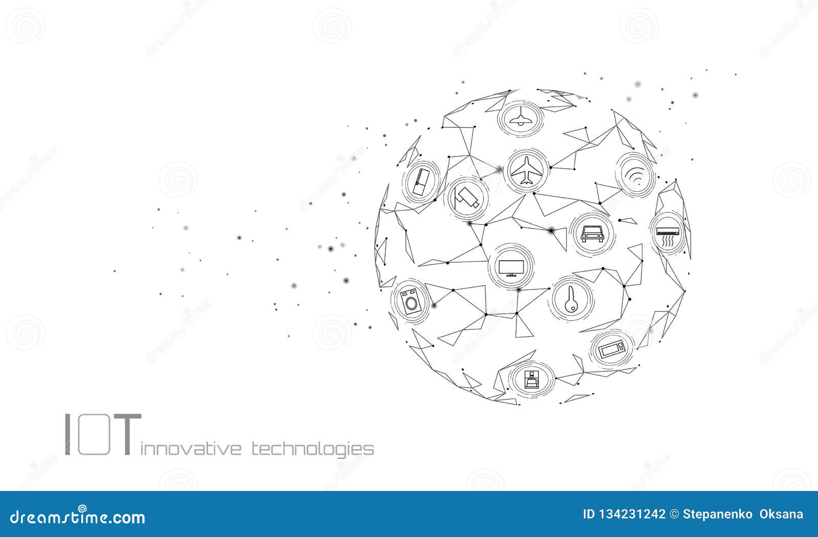 Planet Earth Internet Of Things Icon Innovation Technology Concept ...