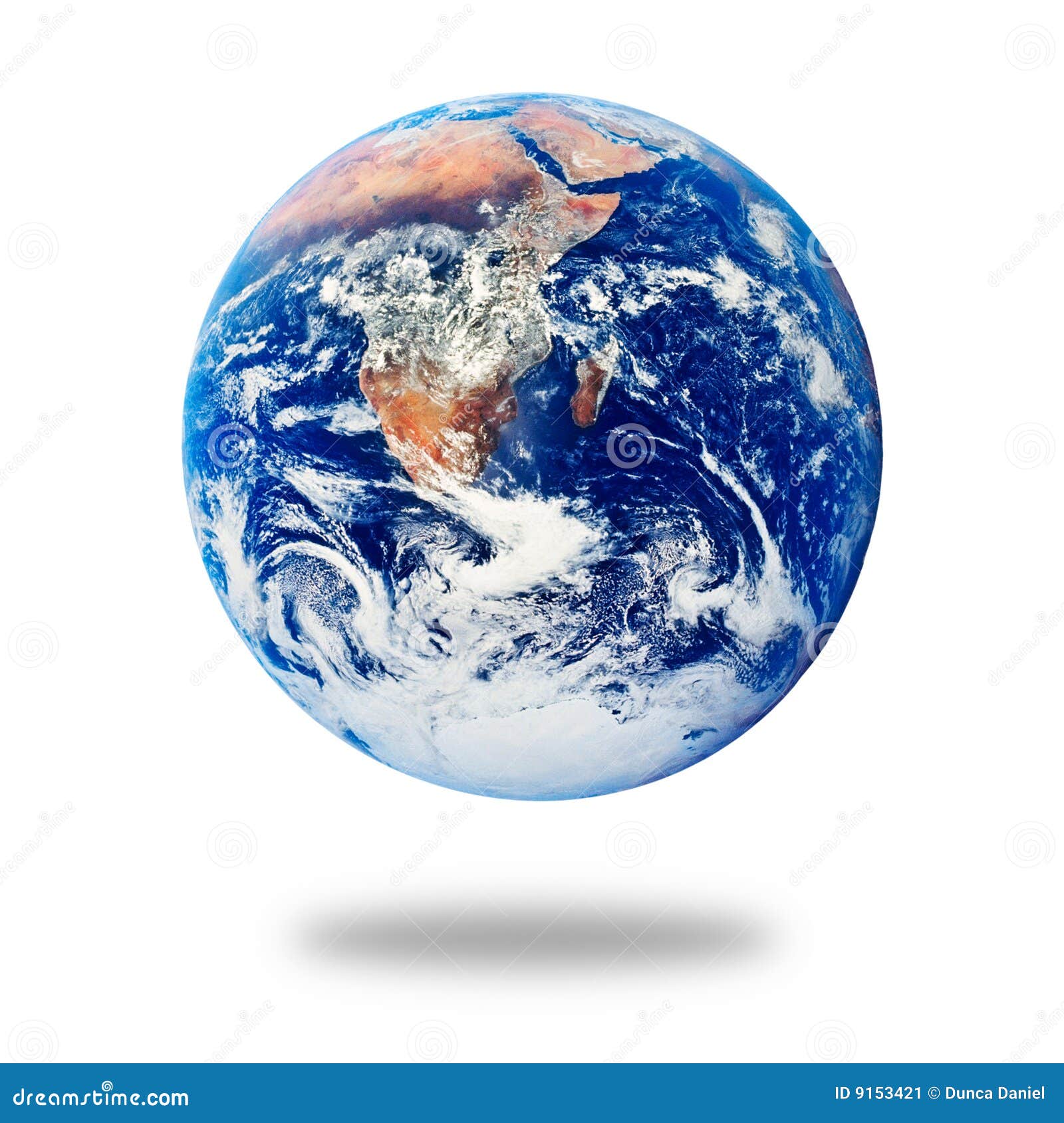 Planet Earth Globe View From Space Showing Realistic Earth Surface And ...