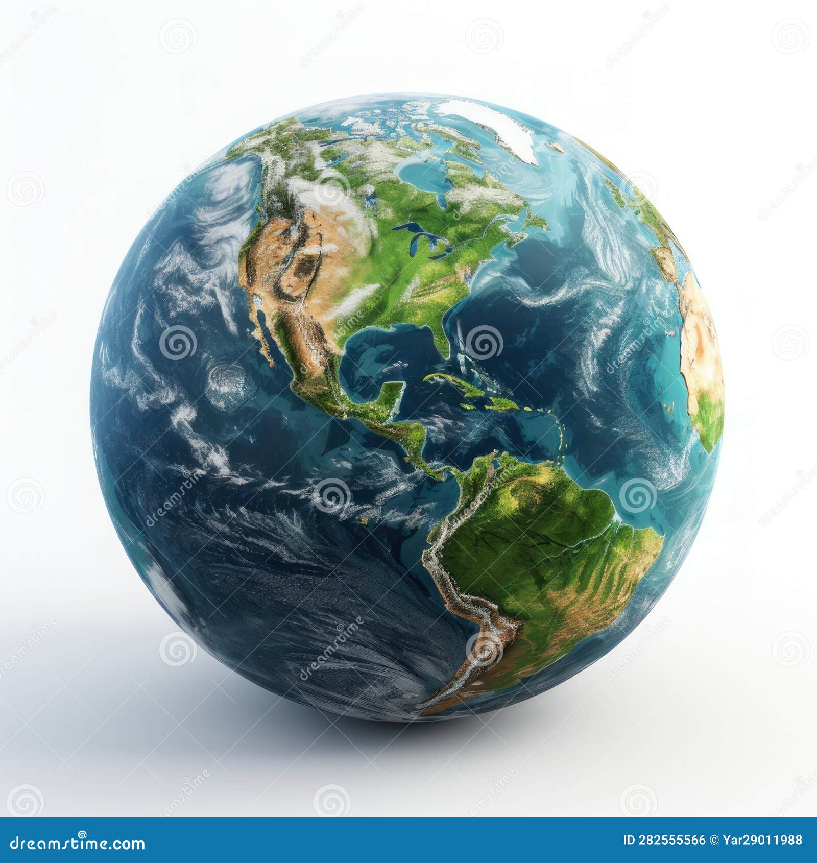 Planet Earth Isolated on White Background, 3D Style. AI Generative ...