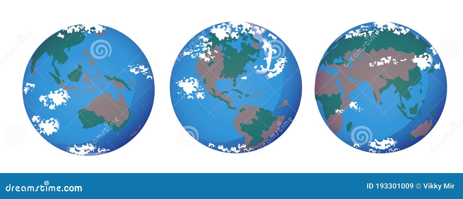 Planet Earth Isolated on White Background, Flat Vector Stock ...