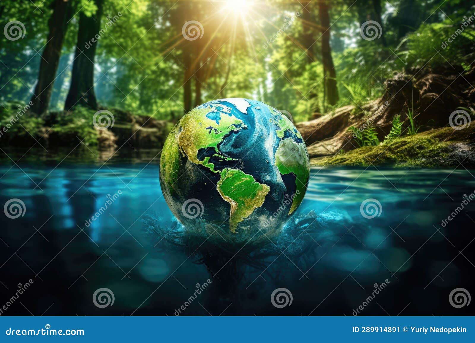Planet Earth with Its Abundant Water Resources Stock Image - Image of ...