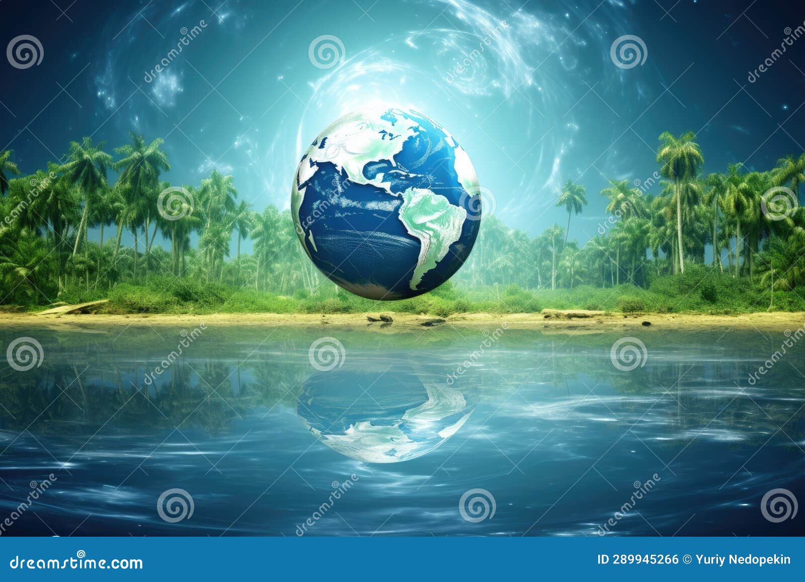 Planet Earth with Its Abundant Water Resources Stock Photo - Image of ...