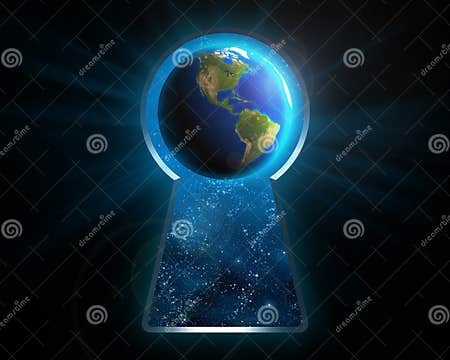 The Planet Earth through the Keyhole. Stock Image - Image of astronomy ...
