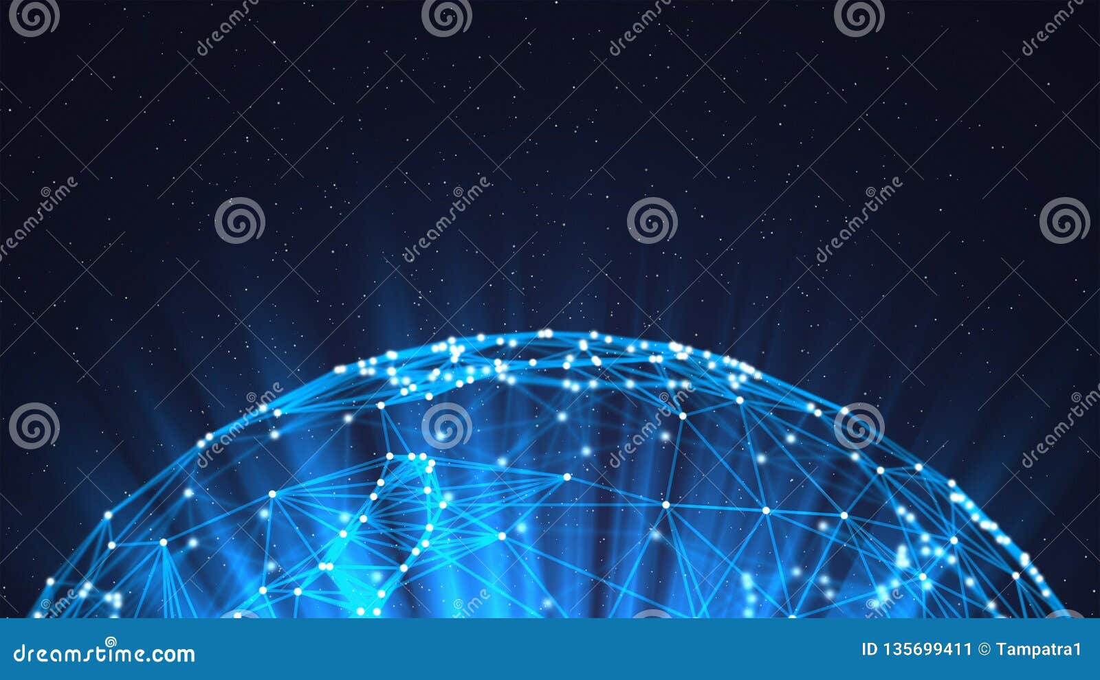 Planet Earth and Light. Blue Sphere Shape Ball with Digital Data and ... Planet Earth and Light. Blue Sphere Shape Ball with Digital Data and ...