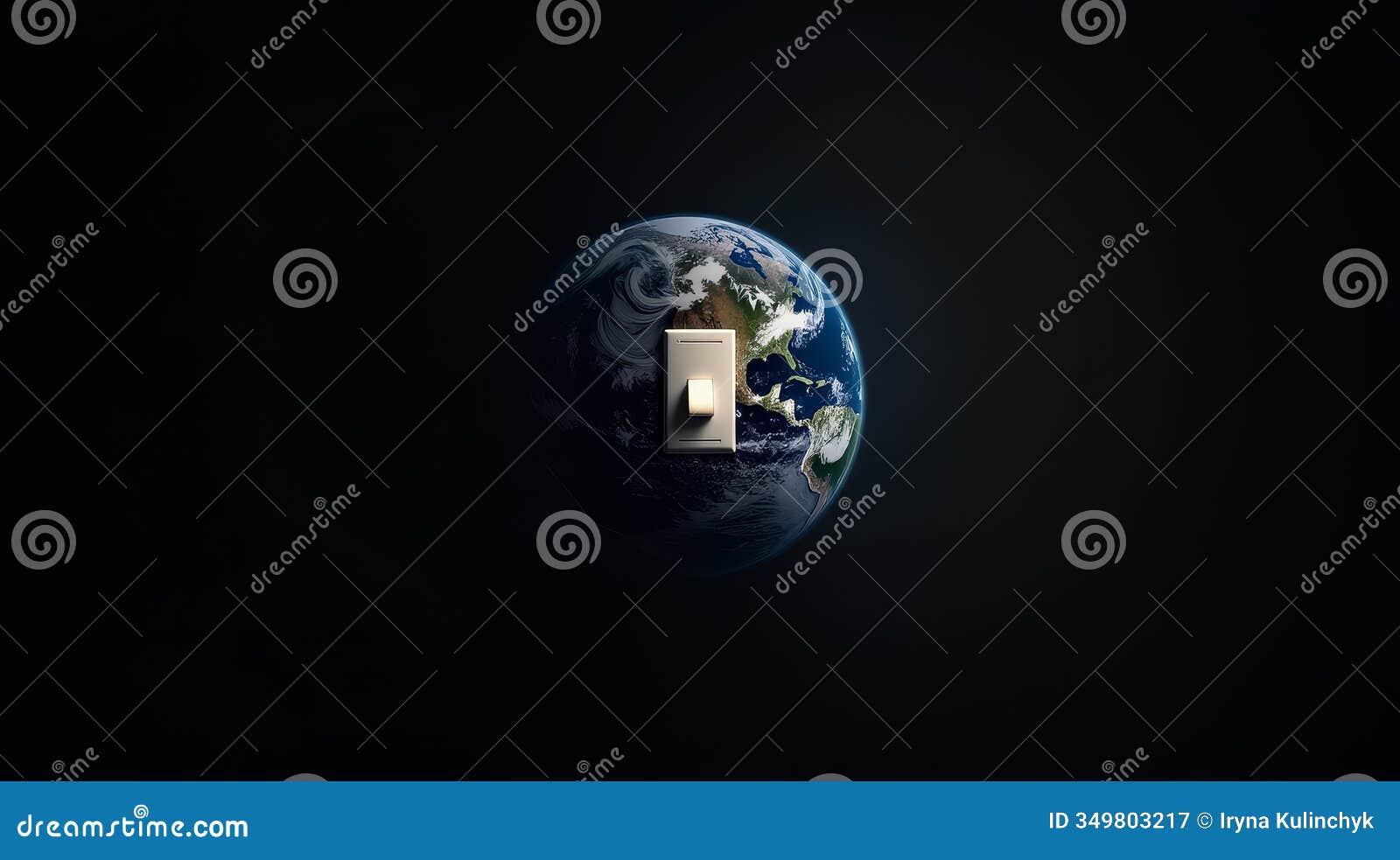 Planet Earth with a Light Switch Symbolizing Energy Conservation and ...
