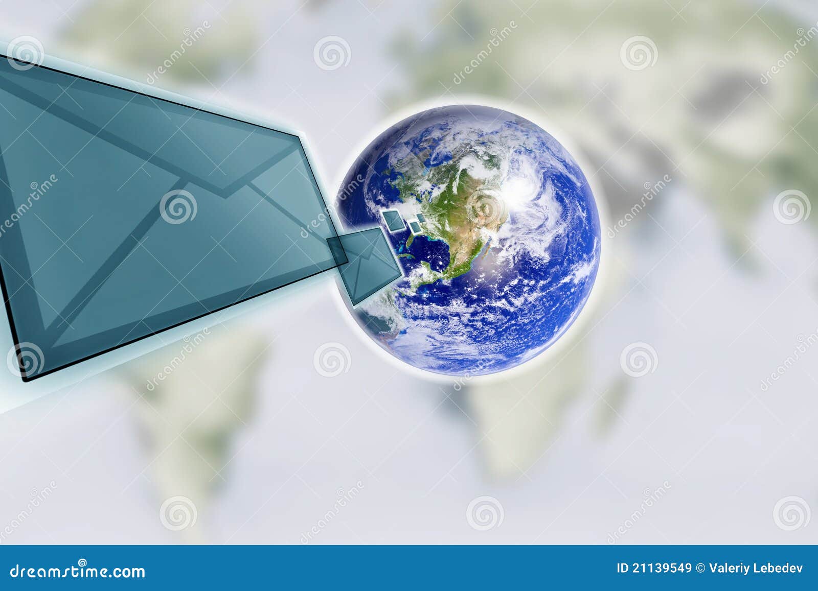 Planet Earth and Mail the Envelope Stock Illustration - Illustration of ...