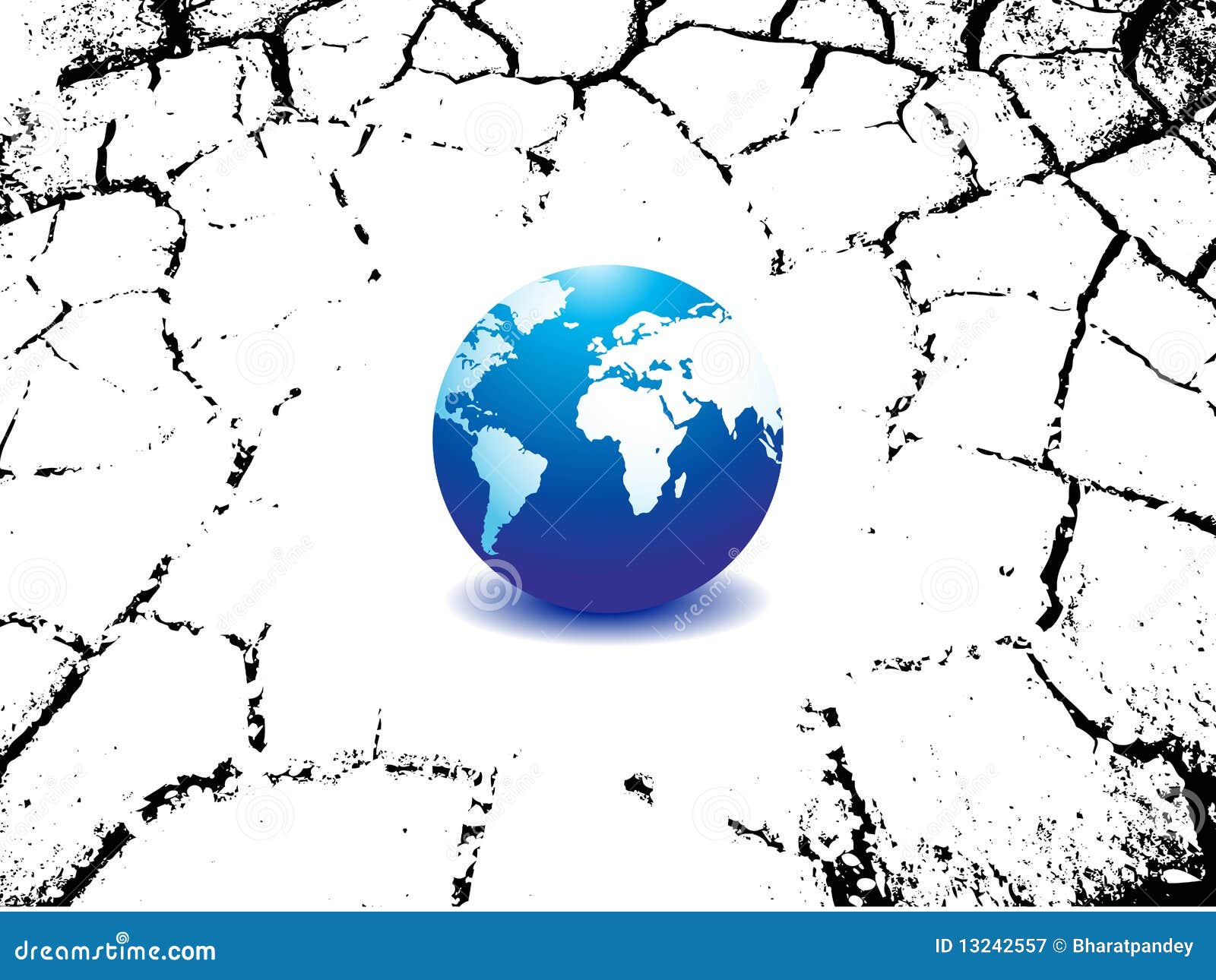 Planet Earth Map with Crack Stock Vector - Illustration of parallel ...