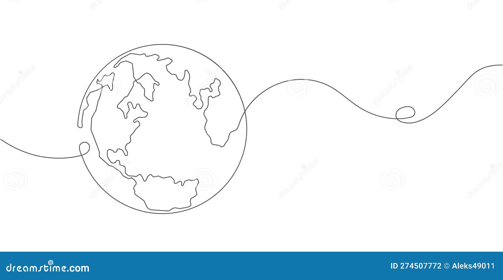 Planet Earth.Map.One Line Drawing.Vector Illustration Stock Vector ...