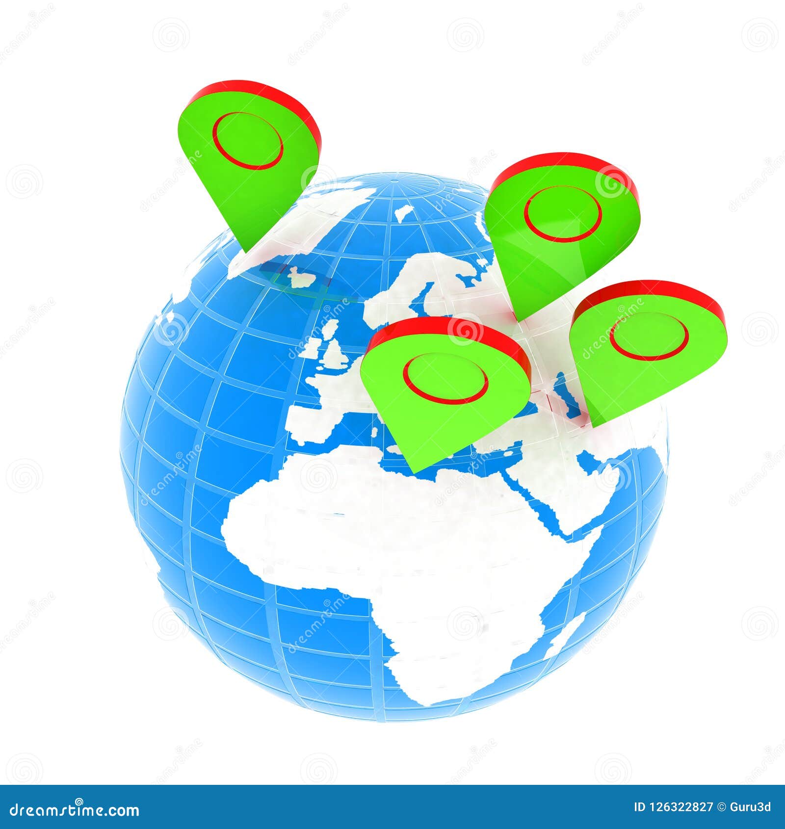 Planet Earth and Map Pins Icon Stock Illustration - Illustration of ...