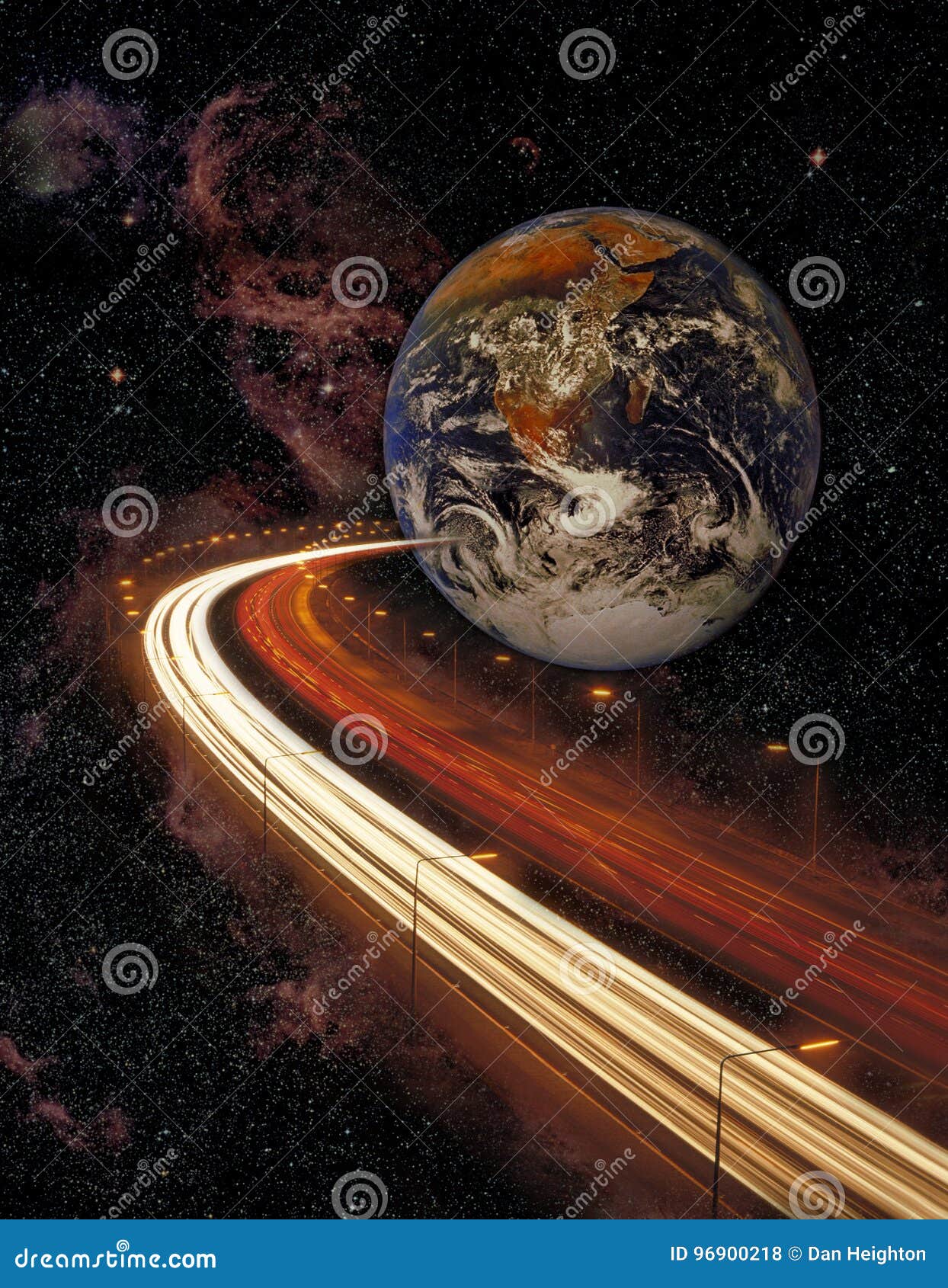 Planet Earth and Motorway in Space Stock Photo - Image of planet ...