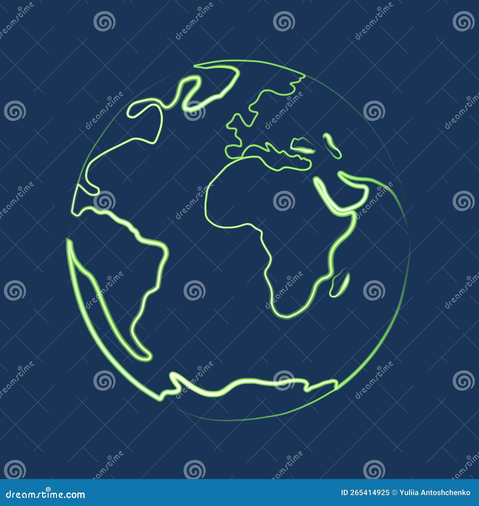 Planet Earth with Neon Effect. Stock Vector - Illustration of ...
