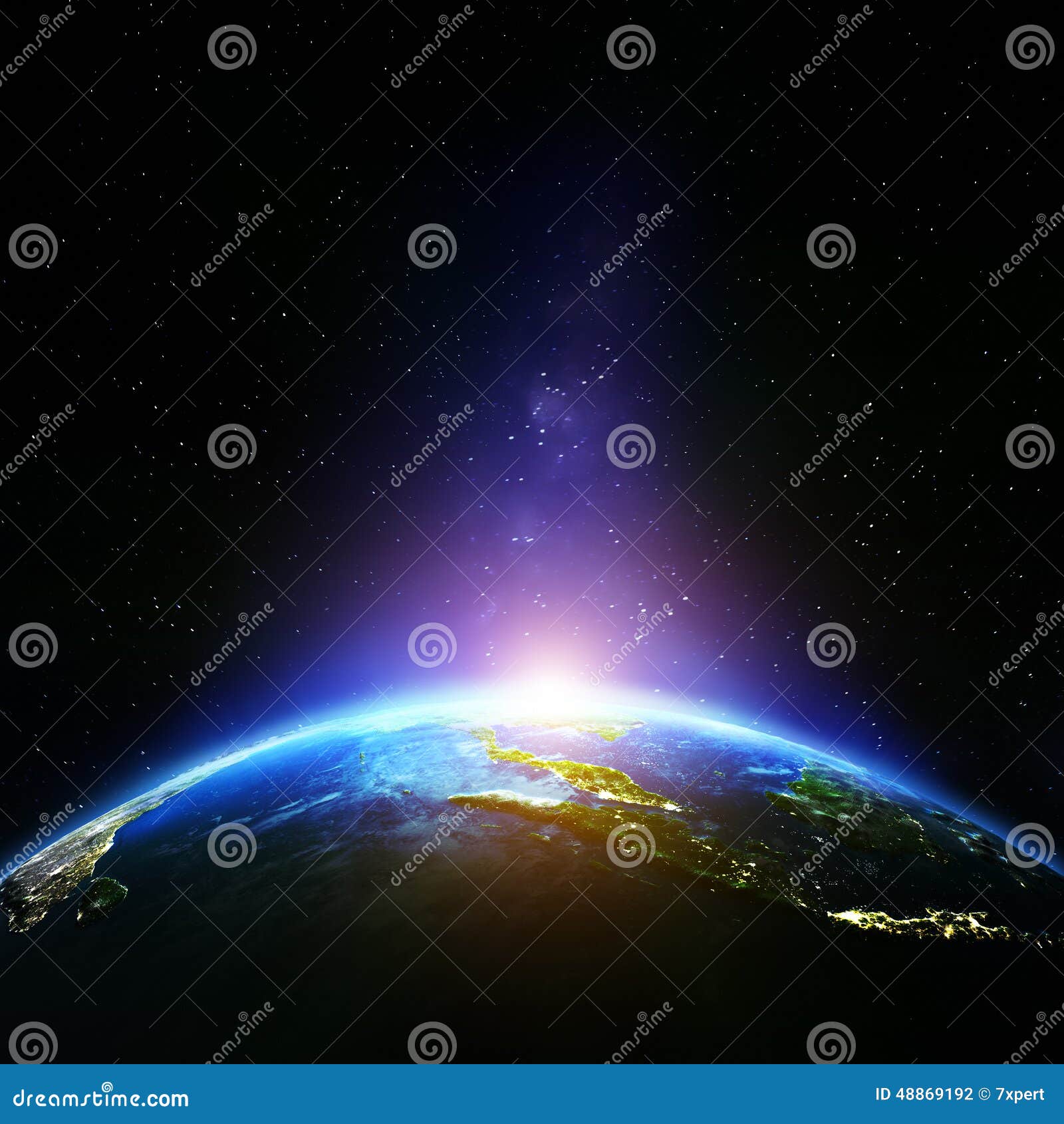 Planet Earth night stock illustration. Illustration of night - 48869192