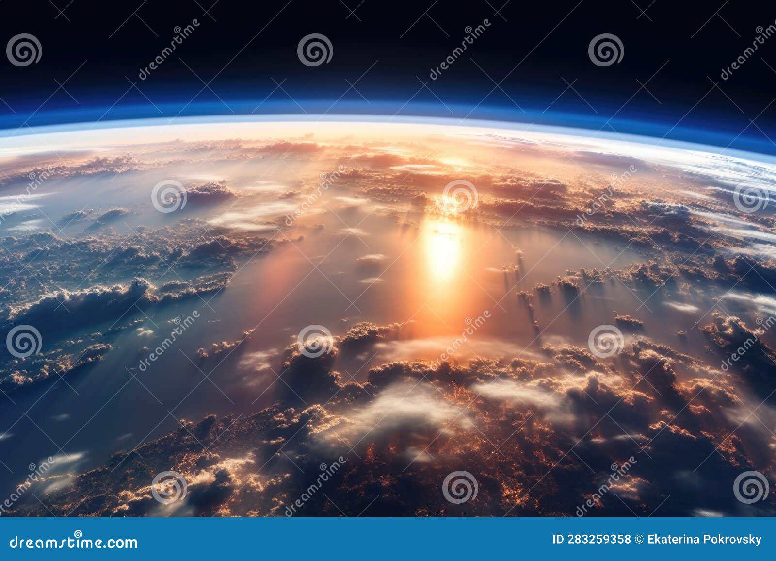 Planet Earth with Oceans, Continents and Clouds Seen from Space Stock ...