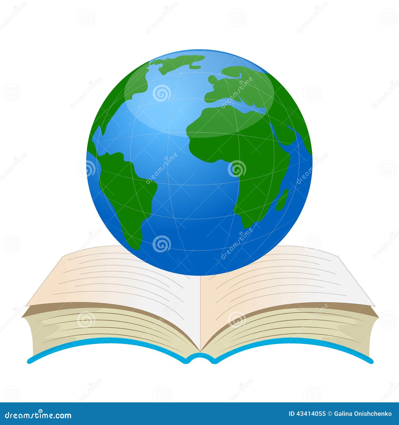 Planet Earth on an Open Book Stock Vector - Illustration of book, land ...